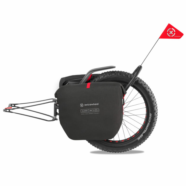 One wheel bike trailer for the Extrawheel Mate Classic 100L bicycle